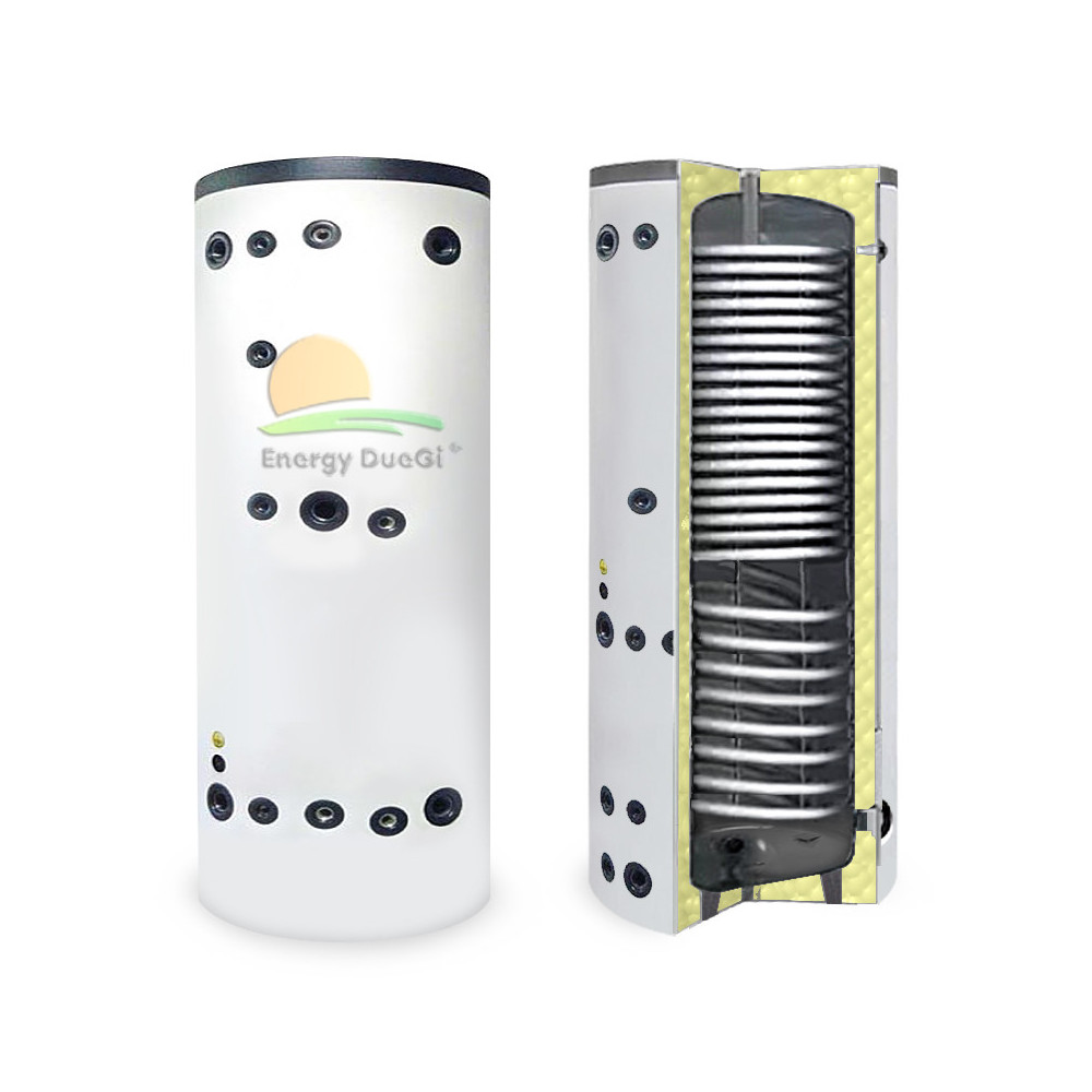 Termoaccumulo combinato da 400 litri ad alte prestazioni per pompe di calore e serpentina solare ...