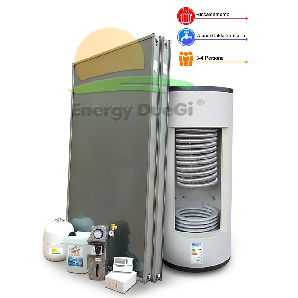 Kit impianto solare termico per stoccaggio di Acqua da Riscaldamento e ...